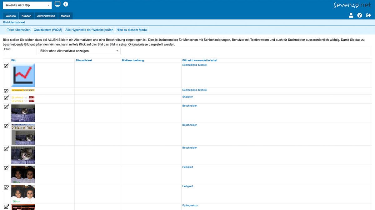 WAI (Accessibility) seven49.net Help